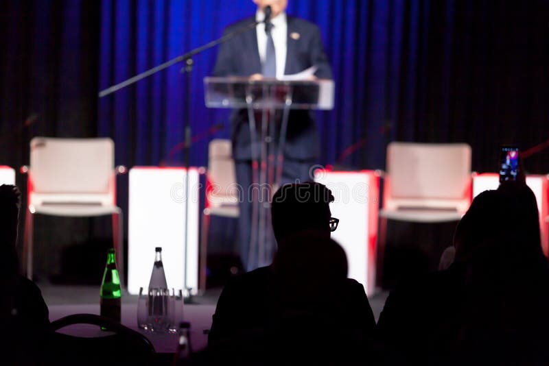 Speaker at Business Conference or Presentation Stock Image - Image of ...