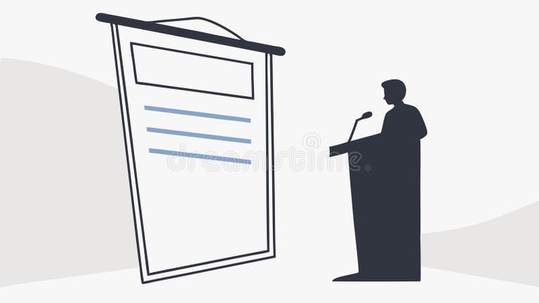 Presenter at Lecture, Educational Speech, Professional Talk, Vector ...