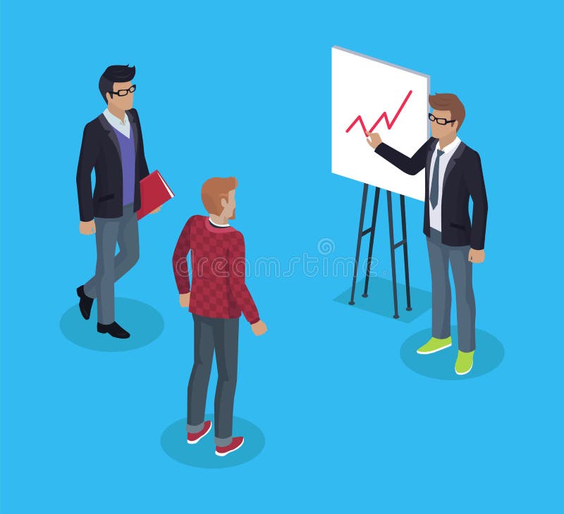 Presenter Man on Conference Vector Illustration Stock Vector ...