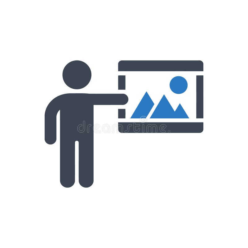 Presenter with Picture Icon Stock Vector - Illustration of sign ...