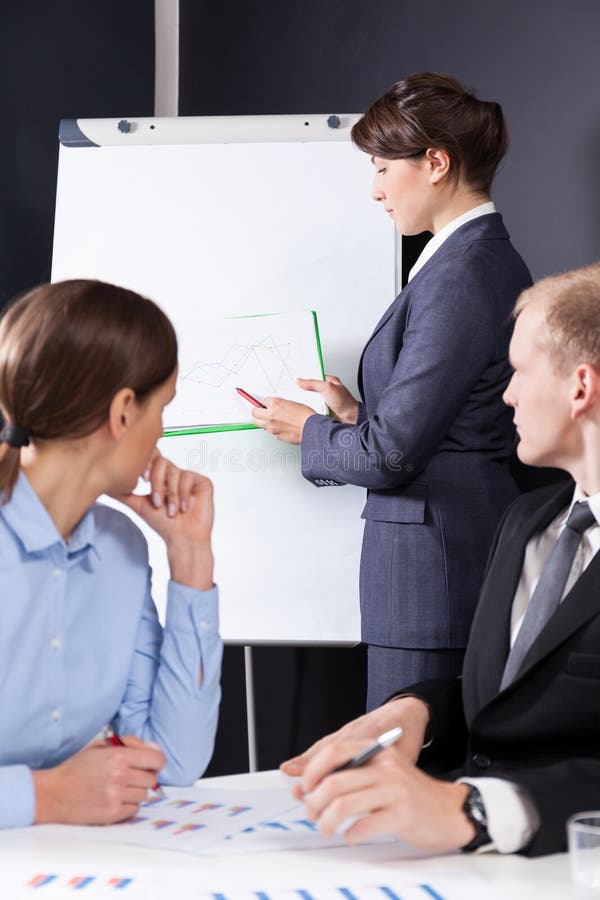 Presenting on a board stock photo. Image of company, people - 53726302