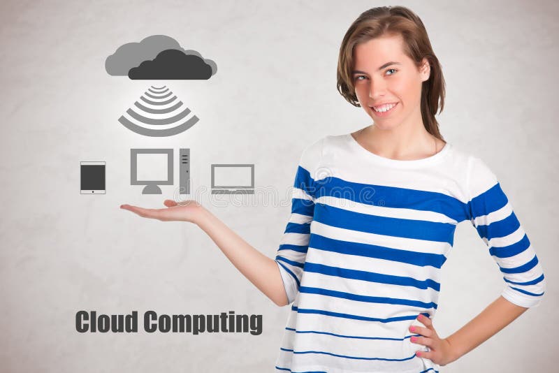 Presenting Cloud Computing stock image. Image of connection - 73349769