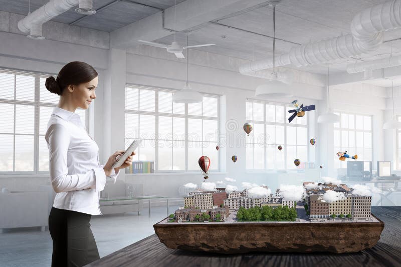 Presenting Development Project. Mixed Media Stock Photo - Image of ...