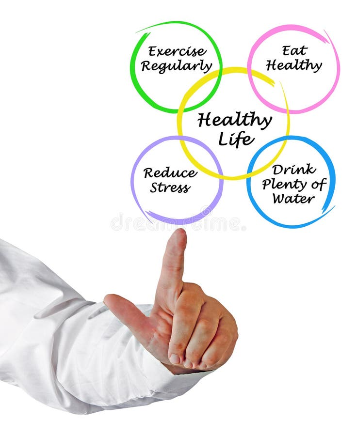 Diagram of healthy life stock photo. Image of finger - 246900356