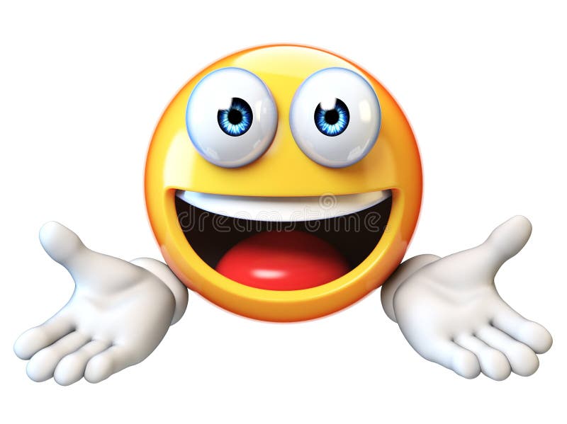 Presenting Emoji Isolated on White Background, Greeting Emoticon 3d ...