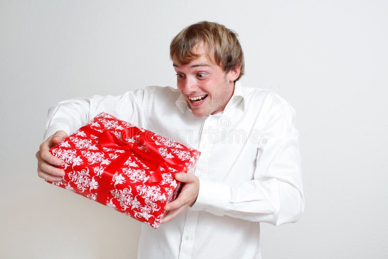Presenting a gift stock photo. Image of happy, presentation - 10891354
