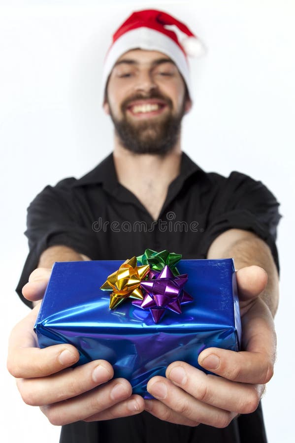 Presenting a gift stock image. Image of attractive, smile - 11776081