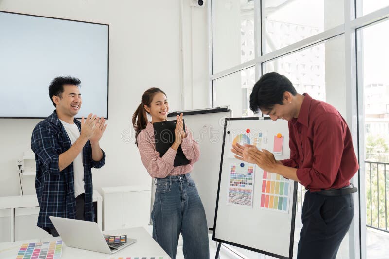 Presenting Ideas and Design Solutions. Team Members Showcase Design ...