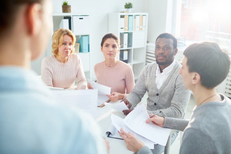 Presenting Ideas during Project Discussion Stock Photo - Image of ...