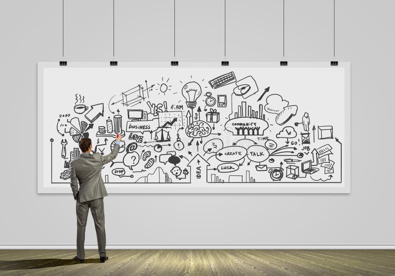 Presenting ideas stock image. Image of male, banner, rear - 57135495