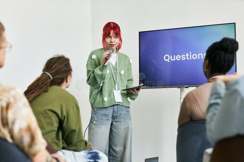 Presenting Information during Business Meeting Stock Image - Image of ...