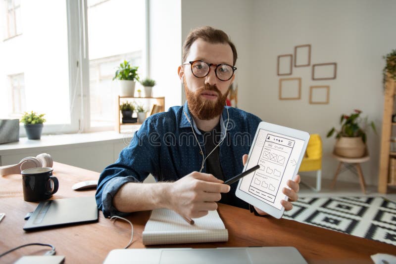 Presenting Interface Design Stock Photo - Image of technology, adult ...