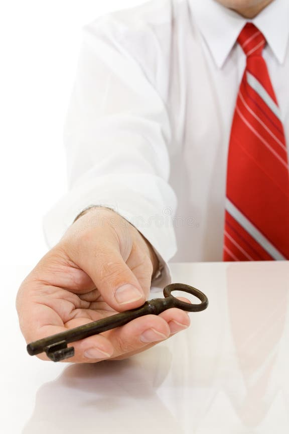 Presenting the Key Solution Stock Image - Image of metal, close: 7187627