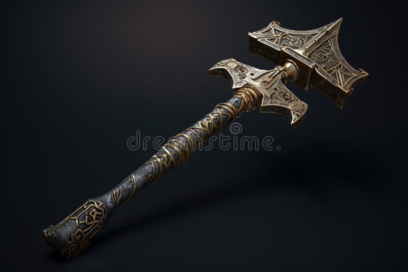 Highlight a Collection of Ornate Medieval Axes Stock Illustration ...
