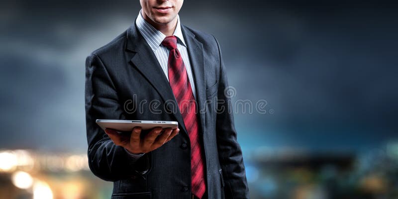 Presenting Modern Technologies Stock Image - Image of closeup, hands ...