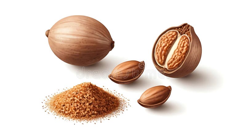 Presenting Opened and Whole Macadamia Nuts with Grounded Powder Style ...