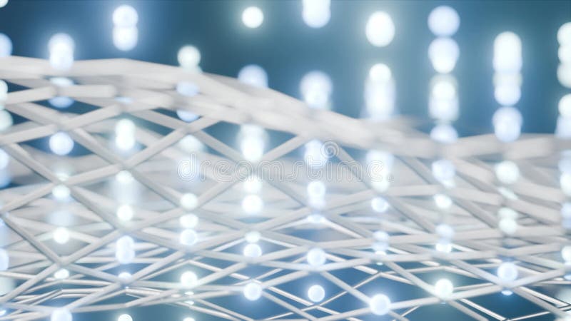 Video Loop 4k, 3D Abstract Neural Network. Illuminated Nodes in ...