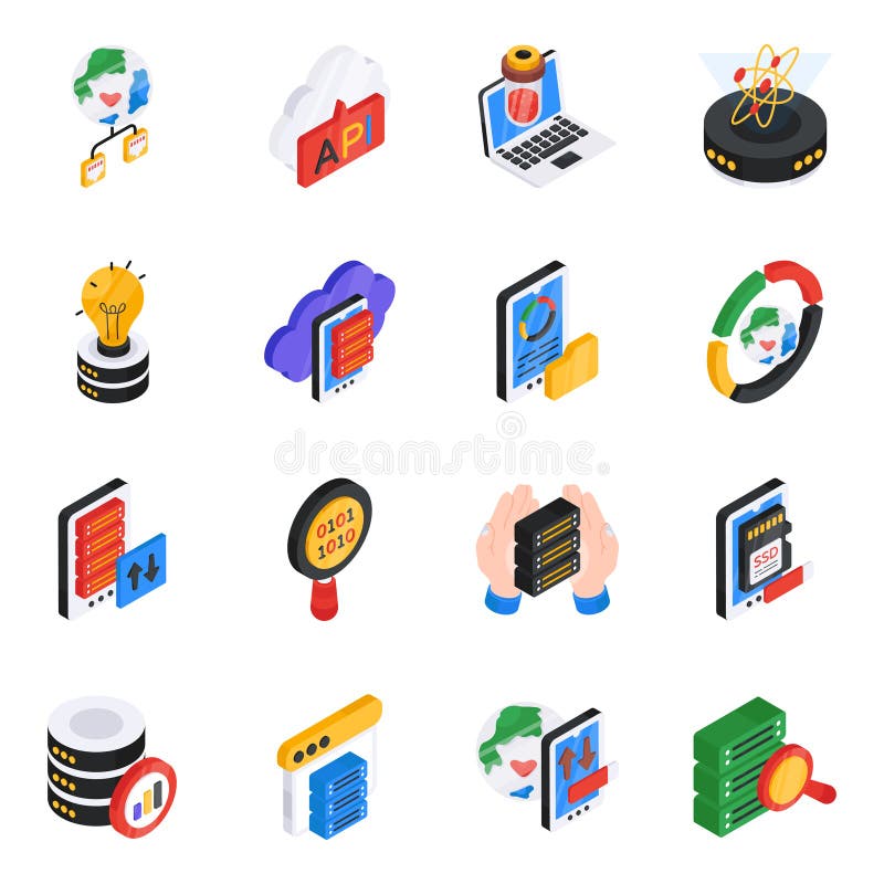 Pack Of Big Data And Data Science Isometric Icon Stock Illustration Illustration Of Network
