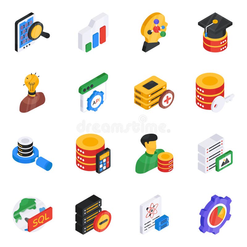 Pack Of Data Science And Data Analytics Isometric Icon Stock Illustration Illustration Of User