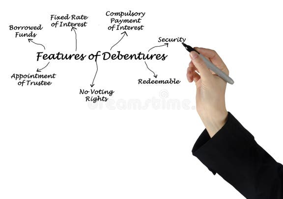 Seven Features of Debentures Stock Photo - Image of diagram, drawing ...