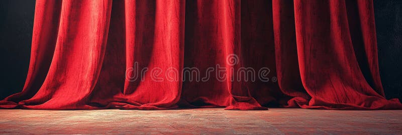 Presenting a Show with a Dramatic Red Curtain Reveal Stock Photo ...
