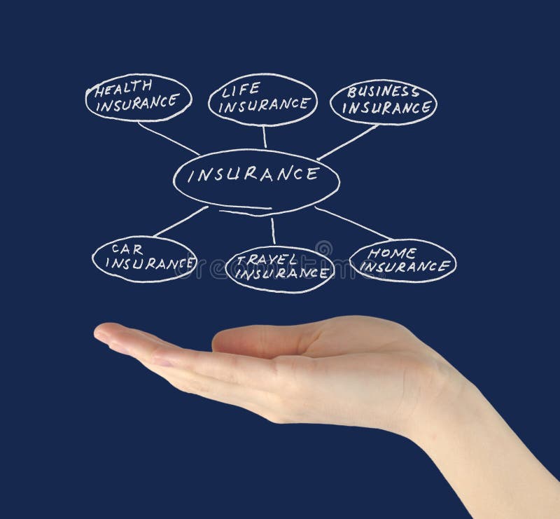 Six types of insurance stock image. Image of diagram - 245233917