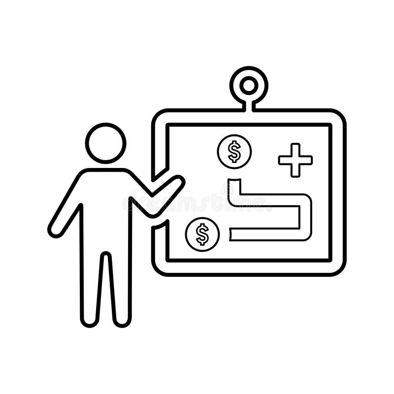 Presenting Strategy Plan Outline Icon Stock Illustration - Illustration ...