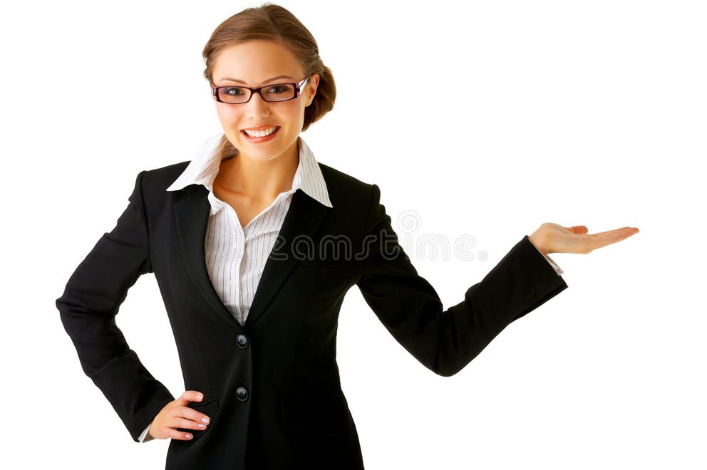 Presenting things.. stock photo. Image of isolated, caucasian - 3196556