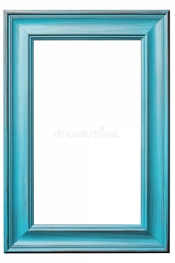 Blue Wood Frame Set Against a White Background Stock Illustration ...