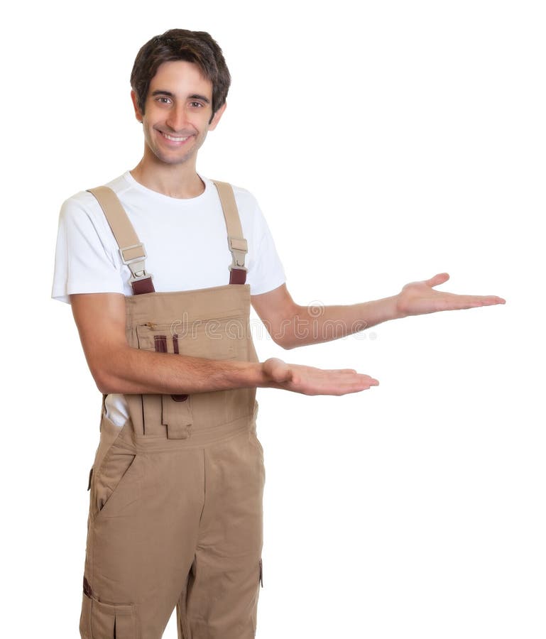 Young Man Carpenter Wearing Uniform Working in Joinery Making Wooden ...