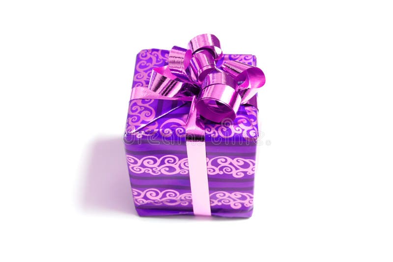 Purple present stock image. Image of dotted, gift, isolated - 11315217