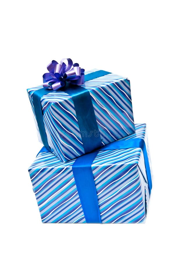 Blue present stock image. Image of present, gift, anniversary - 129411