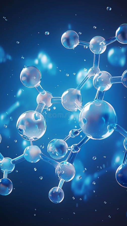 Presents Chemical Molecule Against Striking Blue Detailed 3D Rendering ...