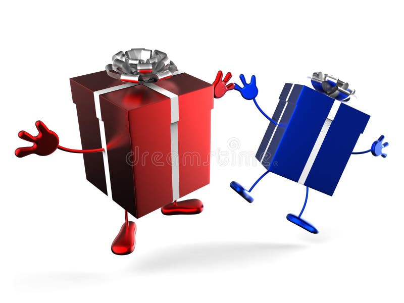 Presents Show Wrapping Up and Giving Gift Stock Illustration ...