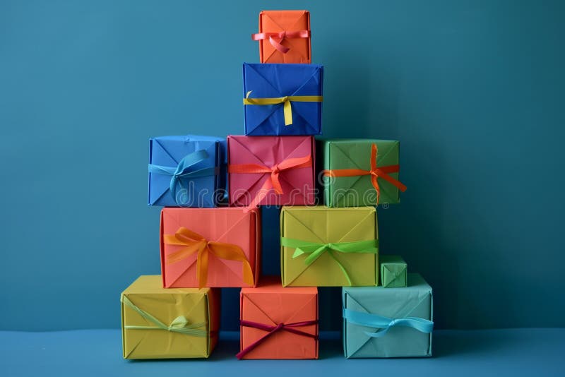Presents Stacked in the Form of a Pyramid. by Generative Ai Stock ...