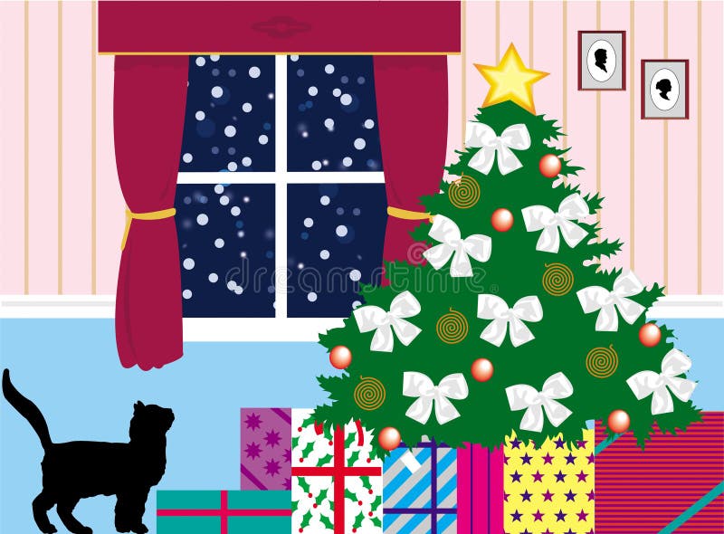 Presents under the tree stock illustration. Illustration of present ...