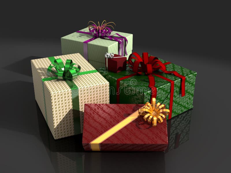 Presents in wrapping paper stock illustration. Illustration of ...