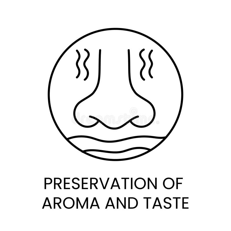 Preservation of Aroma or Taste Line Icon in Vector with Editable Stroke ...