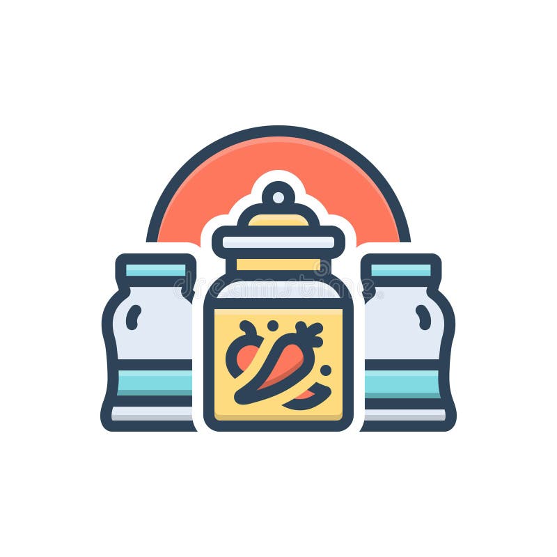 Color Illustration Icon for Preservation, Glass Jar and Delicious Stock ...