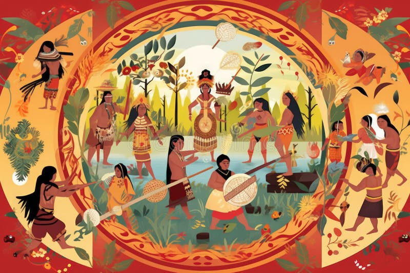 Preservation of Indigenous Cultures - Generative AI Stock Illustration ...