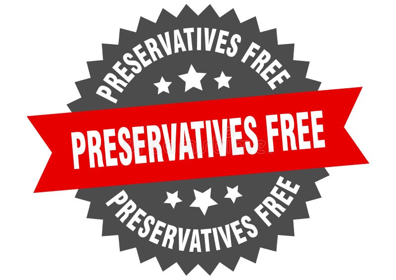 Preservatives Free Round Ribbon Isolated Label. Preservatives Free Sign ...