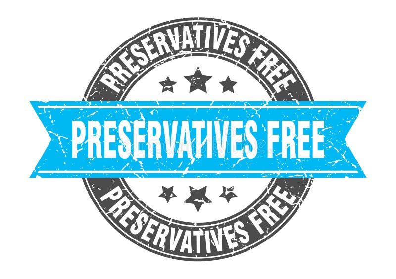 Preservatives Free Round Stamp with Ribbon. Label Sign Stock Vector ...