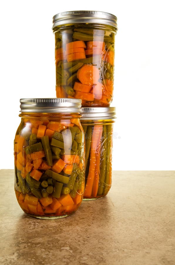 Preserved Beans and Carrots in a Jar Stock Image - Image of preserving ...