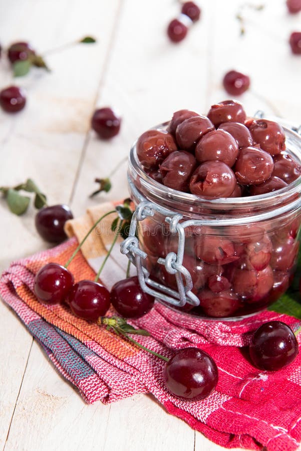Preserved cherries stock image. Image of studio, closeup - 1991103