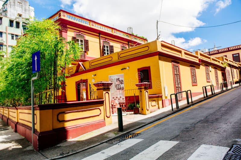 Preserved Colonial House, Macau, Taipa Stock Photo - Image of island ...