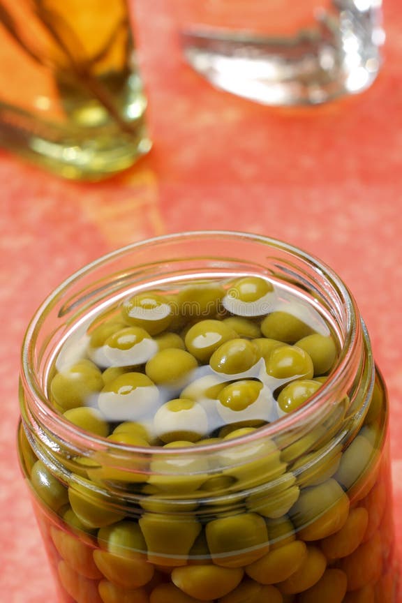 Preserved Green Peas in Jar Stock Image - Image of food, vegetable ...