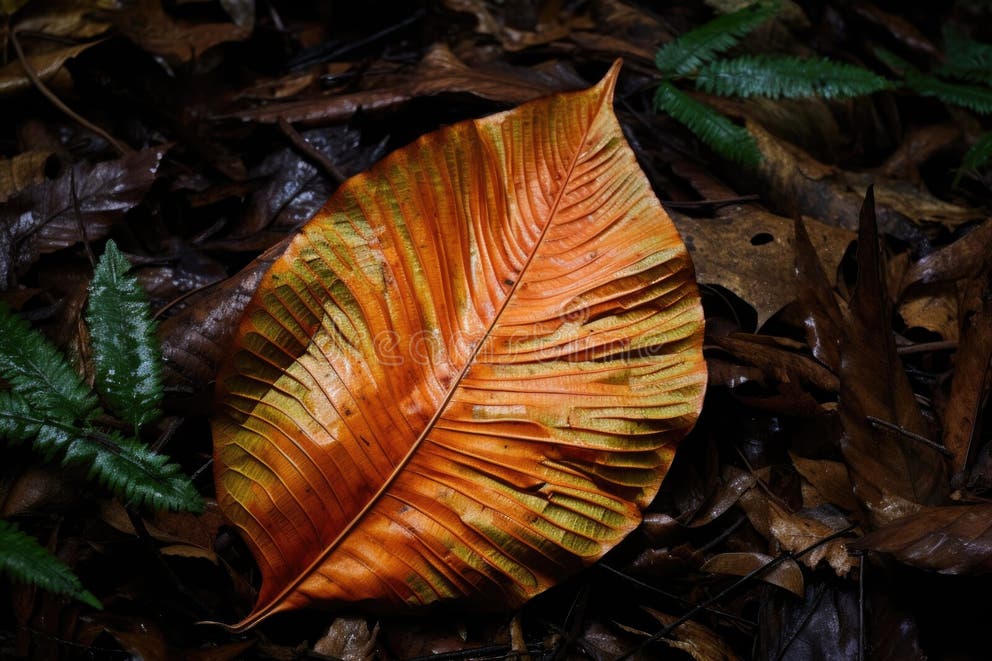 A Preserved Leaf Lying on the Untouched Forest Floor Stock Photo ...
