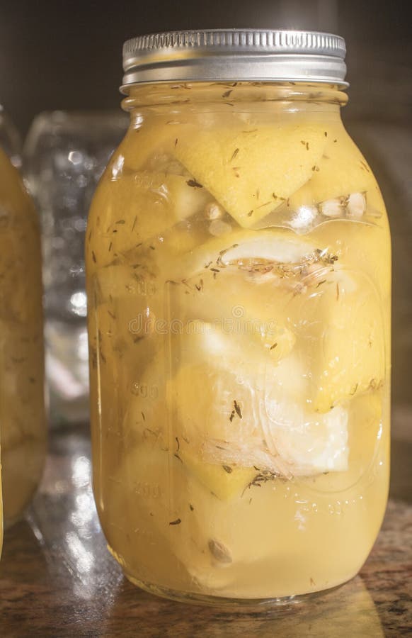 Preserving Salted Cured Lemons in Jars Stock Image - Image of chop ...