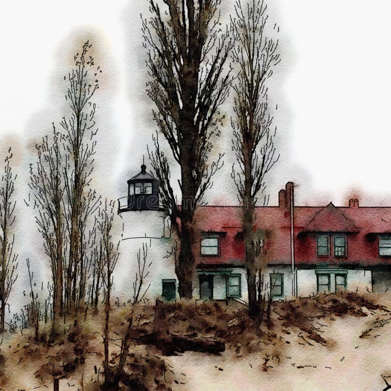 Michigan Lighthouse Stock Illustrations – 215 Michigan Lighthouse Stock ...