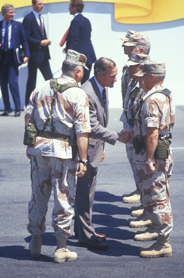 President Bush Greets Military Personnel and General Schwartzkopf ...